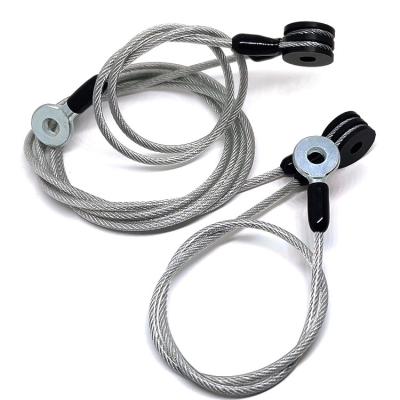 China Custom Wire Rope Assemblies PVC Coated Transparent Lanyard Cable Tether Safety Strap for sale