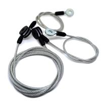China Custom Wire Rope Assemblies PVC Coated Transparent Lanyard Cable Tether Safety Strap for sale
