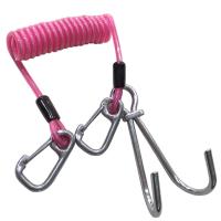 China Professional Scuba Diving Spiral High Quality Safety Spiral PU Coil Steel Wire Tool Cable Lanyard With Carabiners for sale