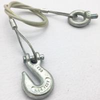 China Red Safety Steel Wire Rope Sling With Stainless Steel Eye Hook For Trailer for sale