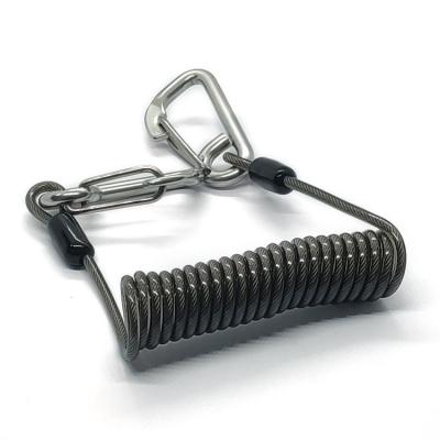 China Popular Coil Spring Lanyard With Safety Retractable Warriors Lanyards for sale
