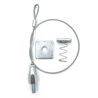 China Supportage Fixation Suspension Hanging Kit With Stainless Steel Wire Rope Eyelets And Gripper Cable Hanger for sale