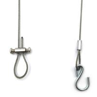 China Custom Aircraft Cable Wire Rope Sling With Hooks And Cable Clamp Gripper For Hanging Fixture for sale
