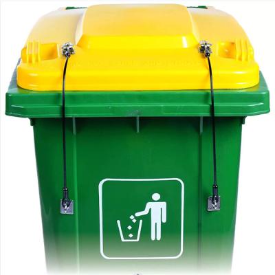 China Stainless Steel Wire Rope Trash Can Lid Lock Metal Universal Lid Lock For Outdoor Garbage Cans for sale