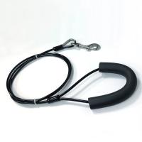 China Adjustable Dog Rope Leash Stainless Steel Pet Tie Out Chain Rope Leash With Snap Hook for sale
