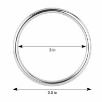 China Customizable Silver Aluminum Sling Ring Inner Diameter 3 Inch 2 Pcs For Infant Wrap Carrier for sale