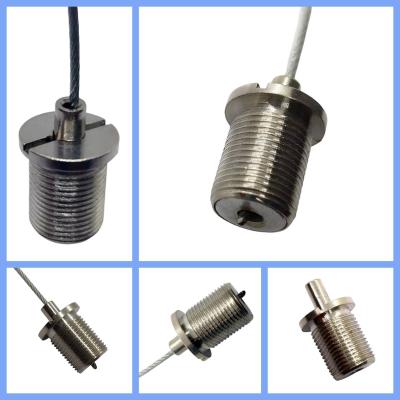 China M10 Male Thread Brass Copper Cable Gripper Suspension Kit Wire Rope Clip for LED Part for sale