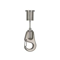 China Custom Expandable Telescopic Hooked Cable Hanging System Retractable Steel Wire Rope With Spring Hook For Industrial Lighting Use for sale