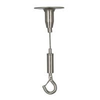 China Custom Expandable Telescopic Hooked Cable Hanging System Retractable Steel Wire Rope With Spring Hook For Industrial Lighting Use for sale