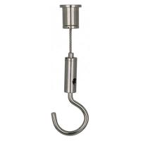 China Custom Expandable Telescopic Hooked Cable Hanging System Retractable Steel Wire Rope With Spring Hook For Industrial Lighting Use for sale