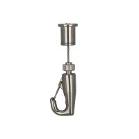 China Custom Expandable Telescopic Hooked Cable Hanging System Retractable Steel Wire Rope With Spring Hook For Industrial Lighting Use for sale