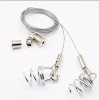 China Stainless Steel Wire Sling Sets Adjustable Wire Gripper Ceiling Coupler Cable Suspension Kit Track Light for sale