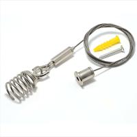 China Stainless Steel Wire Sling Sets Adjustable Wire Gripper Ceiling Coupler Cable Suspension Kit Track Light for sale