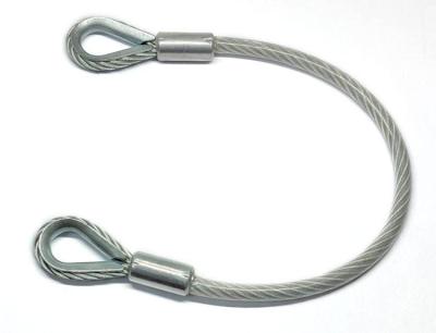 China Factory Direct Sale Steel Wire Rope Lanyard Cable Steel Wire Rope Assembly 3mm PVC  Coated Wire Rope with Loops for sale