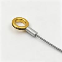 China Custom Heavy Duty  Steel Wire Rope Assembly Golden Single Swaged Terminal Secure Cable for Industrial Safety Application for sale