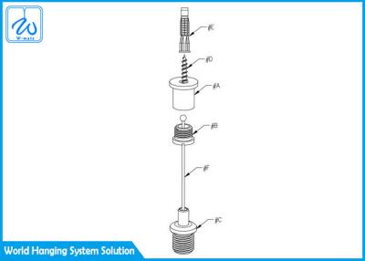 China Ceiling Cable Suspension Kit For Concrete Brass Steel Material ODM / OEM Service for sale