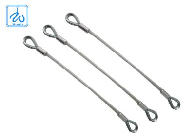 China Double End Extension Spring Safety Cable , Plastic Coated Stainless Steel Rope Loop for sale