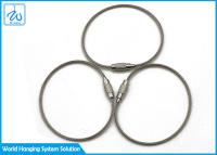 China Luggage Tag Wire Buckle Cable Loop Key Ring , Stainless Steel Wire Rope Keychain for sale