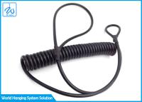 China Black Extension Spring Safety Cable Steel Coil Tool Lanyard Hanging Rope for sale