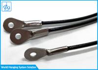 China Black PVC Coated / Plastic Coated Stainless Steel Wire Rope By Double - End Eyes for sale
