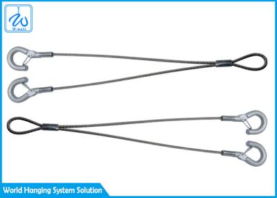 China Galvanized Steel Wire Rope Sling 2 - Leg Wiht Hooks For Plant Hanging Basket for sale