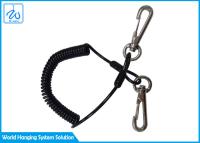 China Steel PU 30cm Coil Ring 7x19 Retractable Spring Lanyard for sale