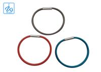 China 316 Stainless Steel Cable Loop Key Ring Nylon Coated 1.2mm for sale