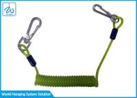 China Custom Made Security Retractable Steel Cable Coil Lanyard With Plastic PU Elastic for sale