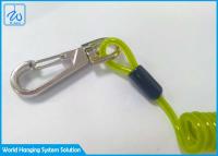 China Custom Made Security Retractable Steel Cable Coil Lanyard With Plastic PU Elastic for sale