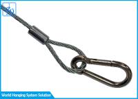 China Stainless 316 3mm Wire Rope Loop Slings / Safety Cable For Led Par Light for sale