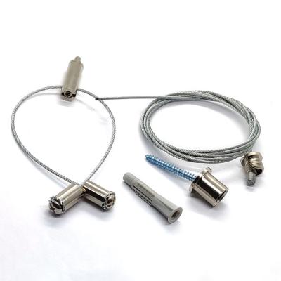 China White Aluminum Track Mounting Clip LED Lighting Wire Suspension Kit for sale