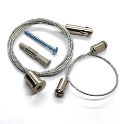 China Steel Wire Rope Light Fitting Hanging Kit With Brass Cable Gripper for sale