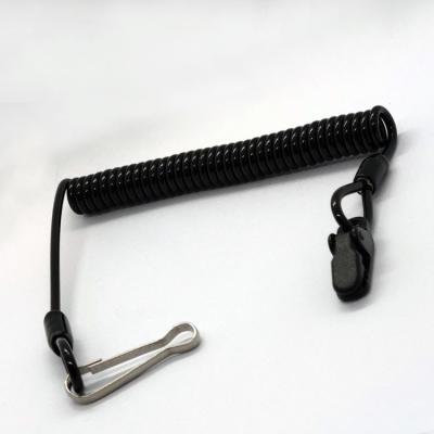 China Wholesale Sports Vinyl Coated Stainless Steel Rope Spring Coiled Lanyard for sale