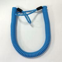 China Elastic Cord Spiral Coiled Wire Cable Tool Lanyard With Plastic Sleeves for sale