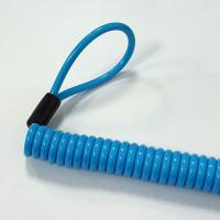 China Elastic Cord Spiral Coiled Wire Cable Tool Lanyard With Plastic Sleeves for sale
