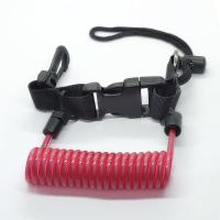 China Red Coiled Cable Tool Lanyard Spring Tool Swivel Lanyard Tether Fall Arrest Retractable Tool Lanyard for sale