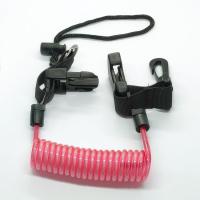 China Red Coiled Cable Tool Lanyard Spring Tool Swivel Lanyard Tether Fall Arrest Retractable Tool Lanyard for sale
