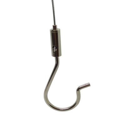 China Custom Lighting Accessories Component Nickel Plating Lock Cable Gripper With Hook for sale