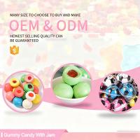 China Halal Certified Gummy Candy Filled Jam Assorted Ball Shape Soft Candy Sweets Wholesale for sale