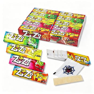 China ZiZi Chewing Gum with Tattoo Sticker Assorted Fruit Flavor Gum Chew Bubble Gum for sale