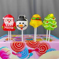 China Christmas Candy Fruit Flavor Assorted Cartoon Shape Hard Lollipop Candy Sweets for sale
