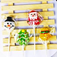 China Christmas Candy Fruit Flavor Assorted Cartoon Shape Hard Lollipop Candy Sweets for sale