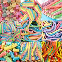 China Sour Belts Candy Strips Assorted Fruit Flavor Licorice Gummy Chewy Sweets Candies for sale