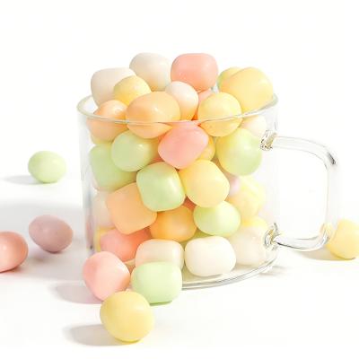 China Sugar Coated Mini Cotton Candy Colorful Cylindrical Heart Shaped Crispy Marshmallow for sale