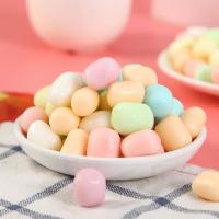 China Sugar Coated Mini Cotton Candy Colorful Cylindrical Heart Shaped Crispy Marshmallow for sale