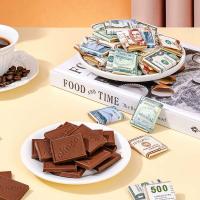 China Banknote Shaped Solid Dark Chocolate Block Individual Packaging Snacks Candy Wholesale for sale