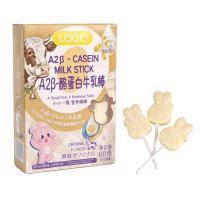 China Wholesale Type A2 Protein Casein Milk Stick Original Flavor Chewing Lollipop Candy for sale