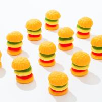 China Wholesale Candy Yummy Mini Hamburger Jelly Gummy Candy Sweet Soft Lollipop Candy for sale