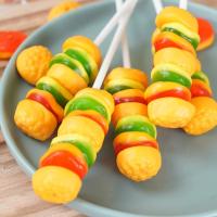 China Wholesale Candy Yummy Mini Hamburger Jelly Gummy Candy Sweet Soft Lollipop Candy for sale