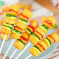 China Wholesale Candy Yummy Mini Hamburger Jelly Gummy Candy Sweet Soft Lollipop Candy for sale